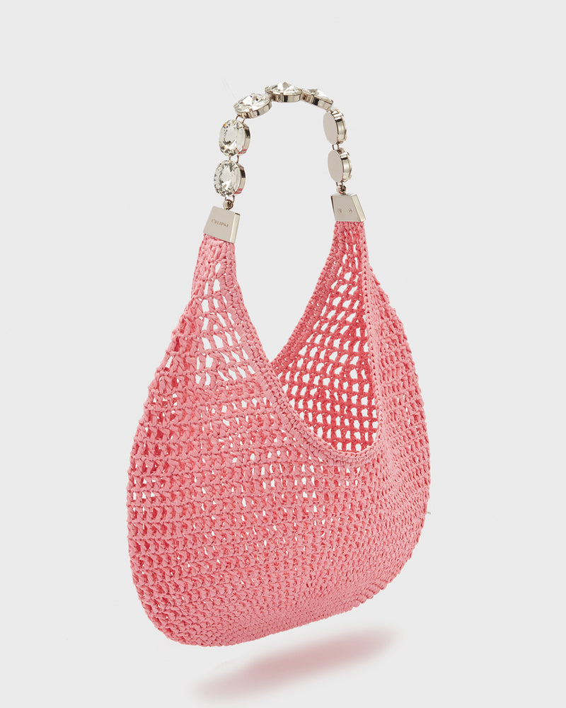 Pink Raffia Crochet Luxury Designer Tote Bag | L'ALINGI
